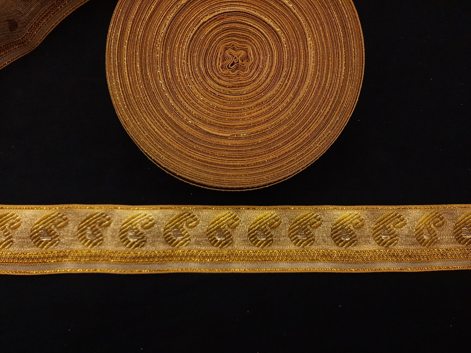 Indian Metallic Gold Floral Jacquard Ribbon Lace Trim With - Etsy