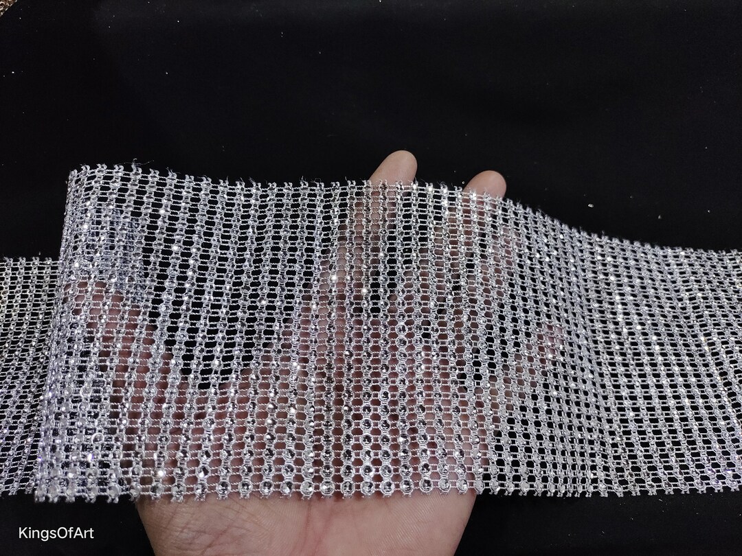 Metallic Silver Net Lace Trim: Embellished Border, Craft & Sewing - Etsy