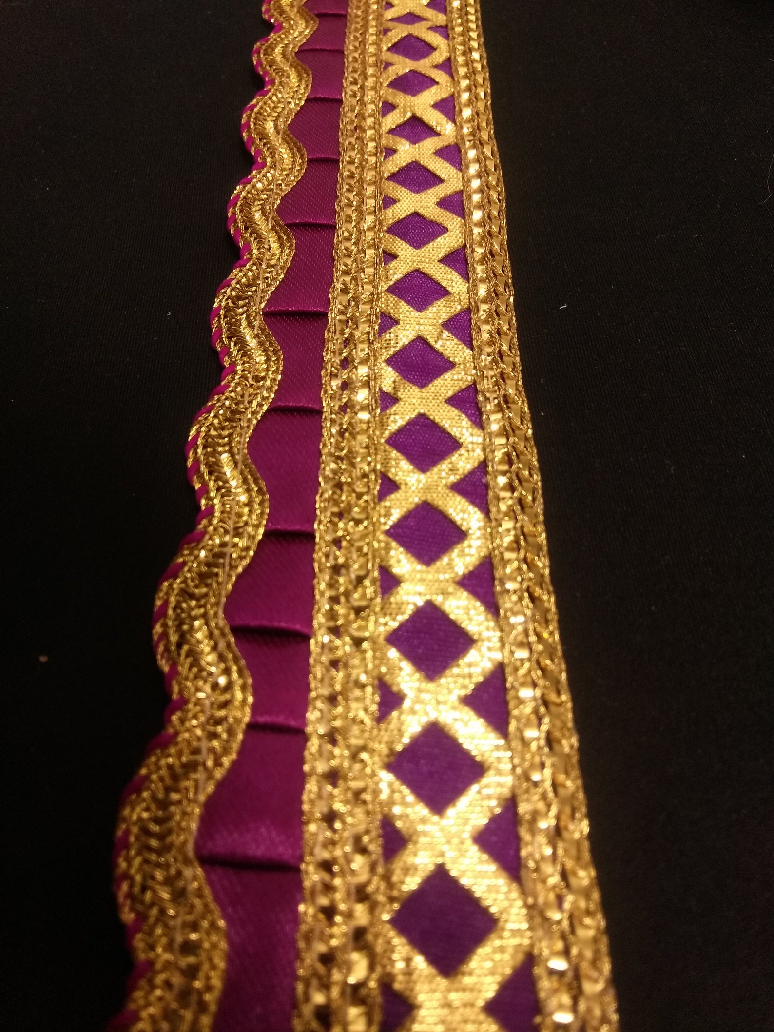 Purple and Gold Fabric Fringe Border: Indian Ribbon Lace Trim - Etsy