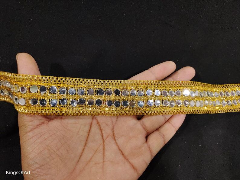 Indian Metallic Gold Glass Work Beaded Indian Hand Work - Etsy