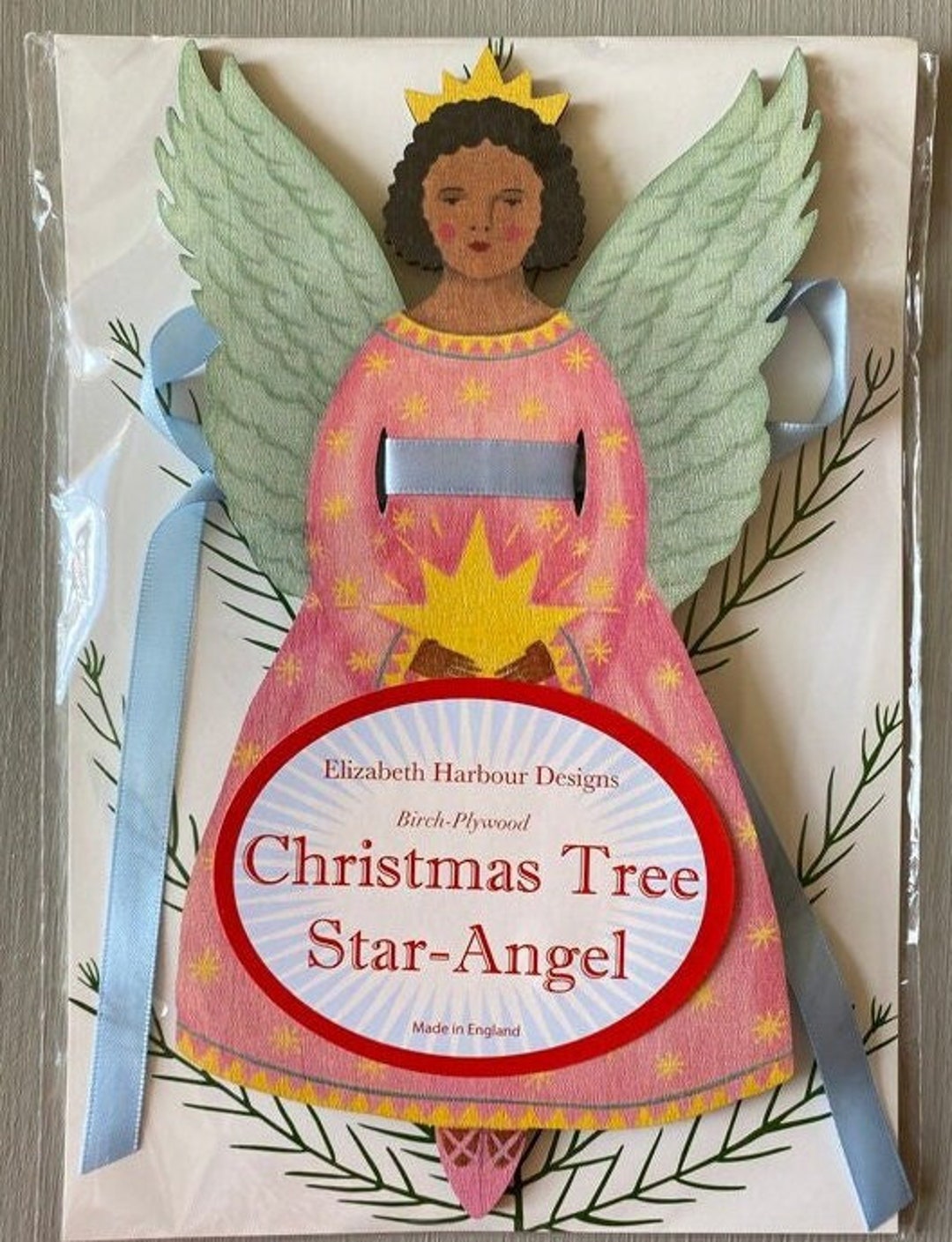 Wooden CHRISTMAS STAR ANGEL Tree Topper - Etsy