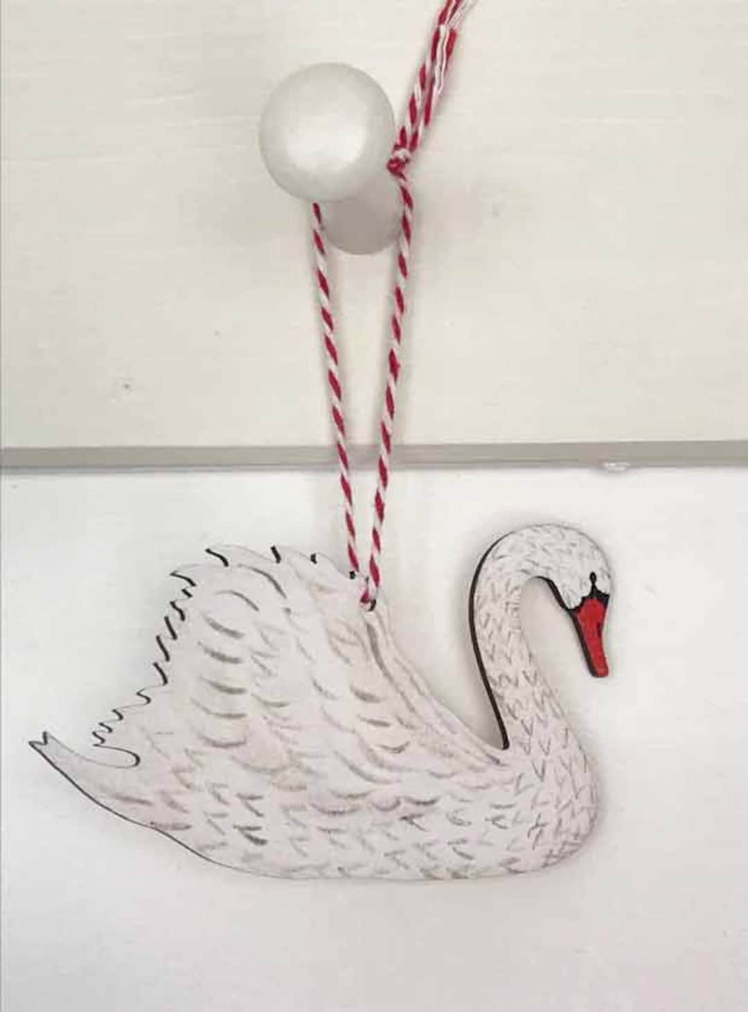 Swan - Wooden Hanging Decoration - Etsy