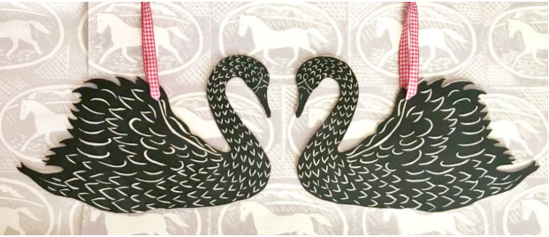 OFFER: Two Swan Lovers Wooden Wall Decorations - Etsy