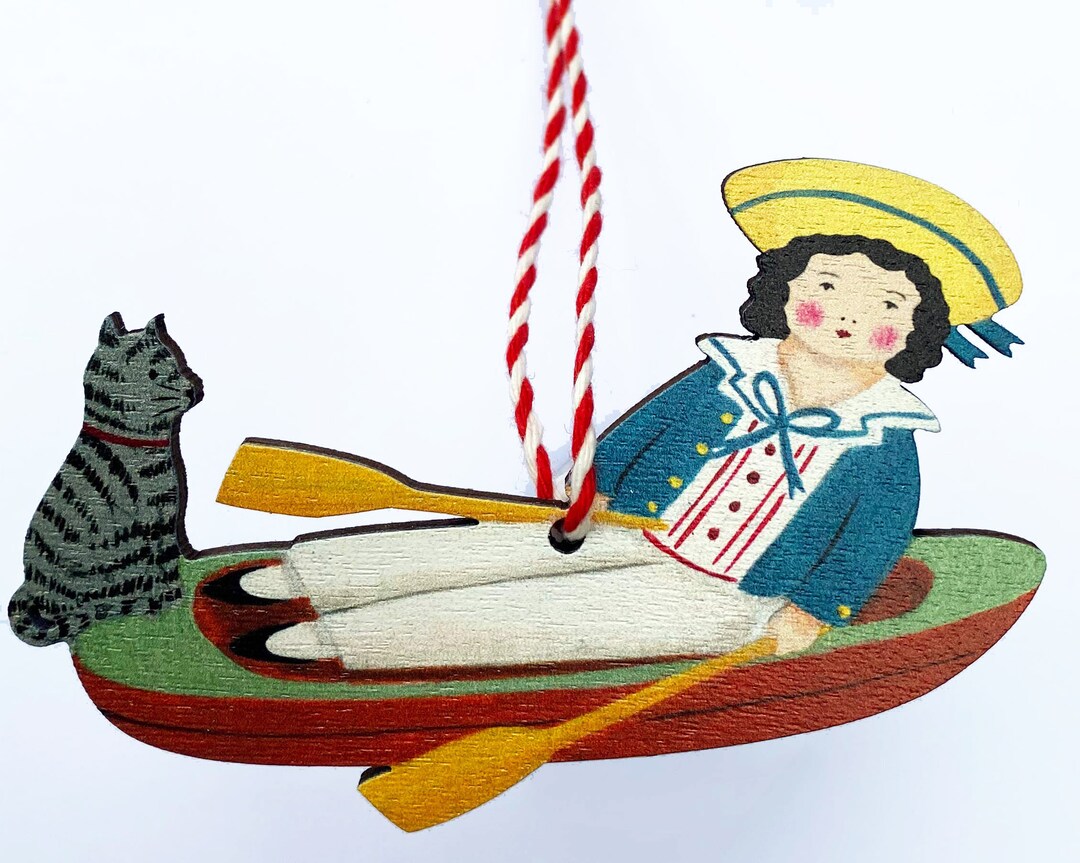 Rowing Boat - Wooden Hanging Decoration - Etsy