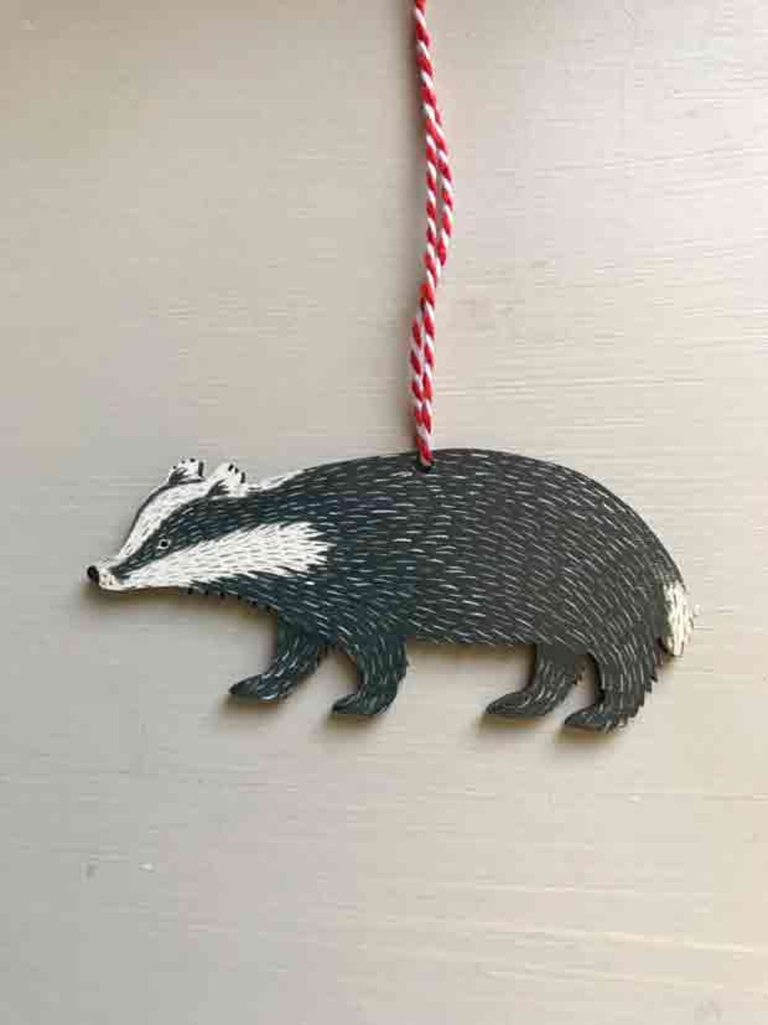 Badger - Wooden Hanging Decoration - Etsy