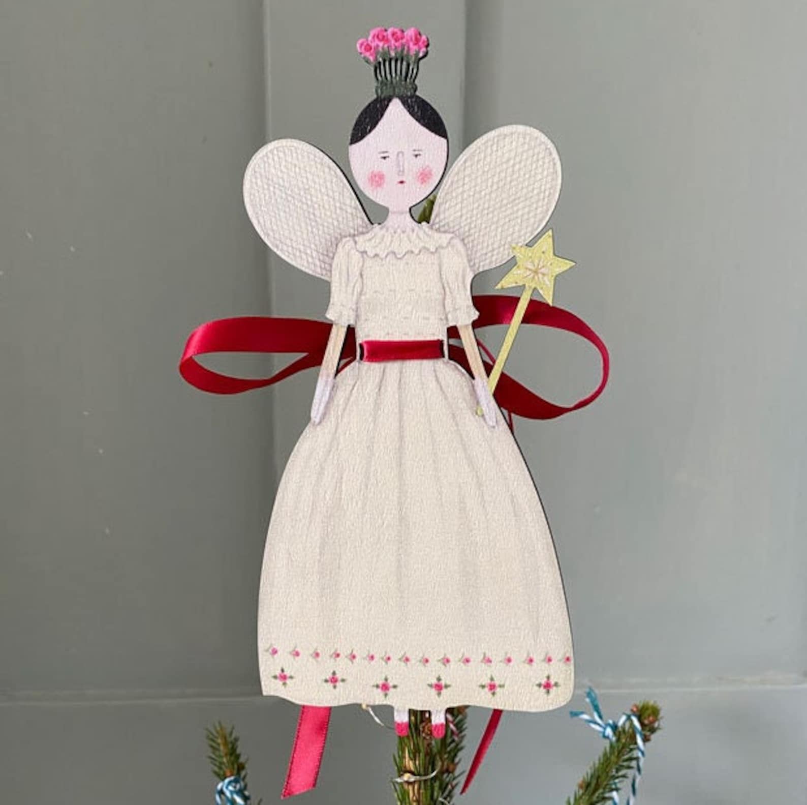 Wooden CHRISTMAS FAIRY Tree Topper - Etsy