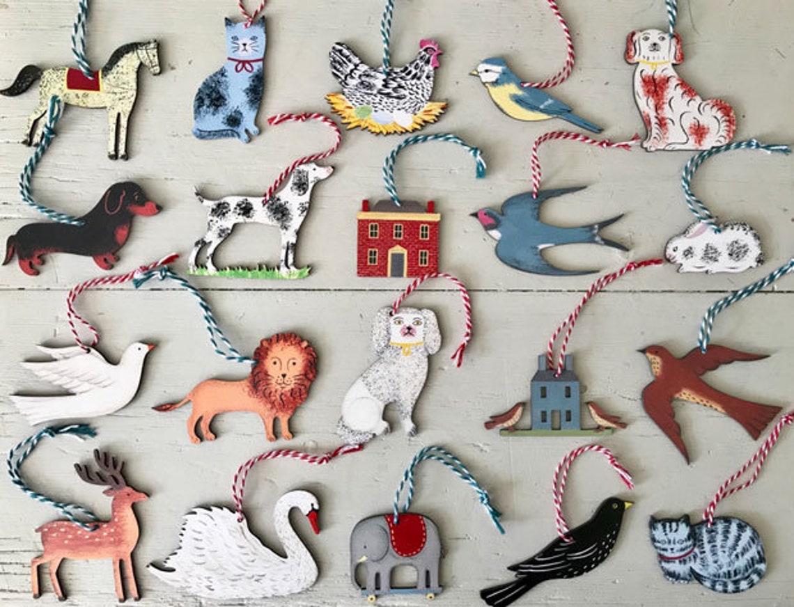 Cinder Cat Wooden hanging decoration printed both sides | Etsy