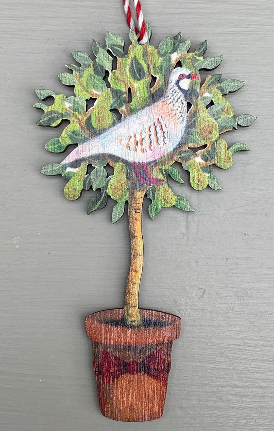 Partridge in a Pear Tree - Wooden Hanging Decoration - Etsy