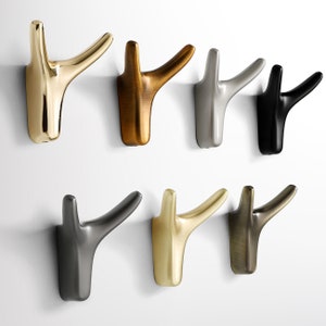 Wall Hooks / Unique Modern Hook / Metal Silver White Black - Etsy