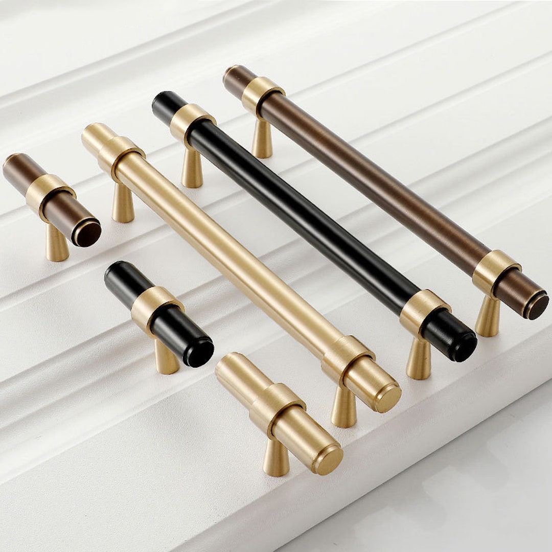 Modern Solid Brass Cabinet Pulls Handles - Etsy