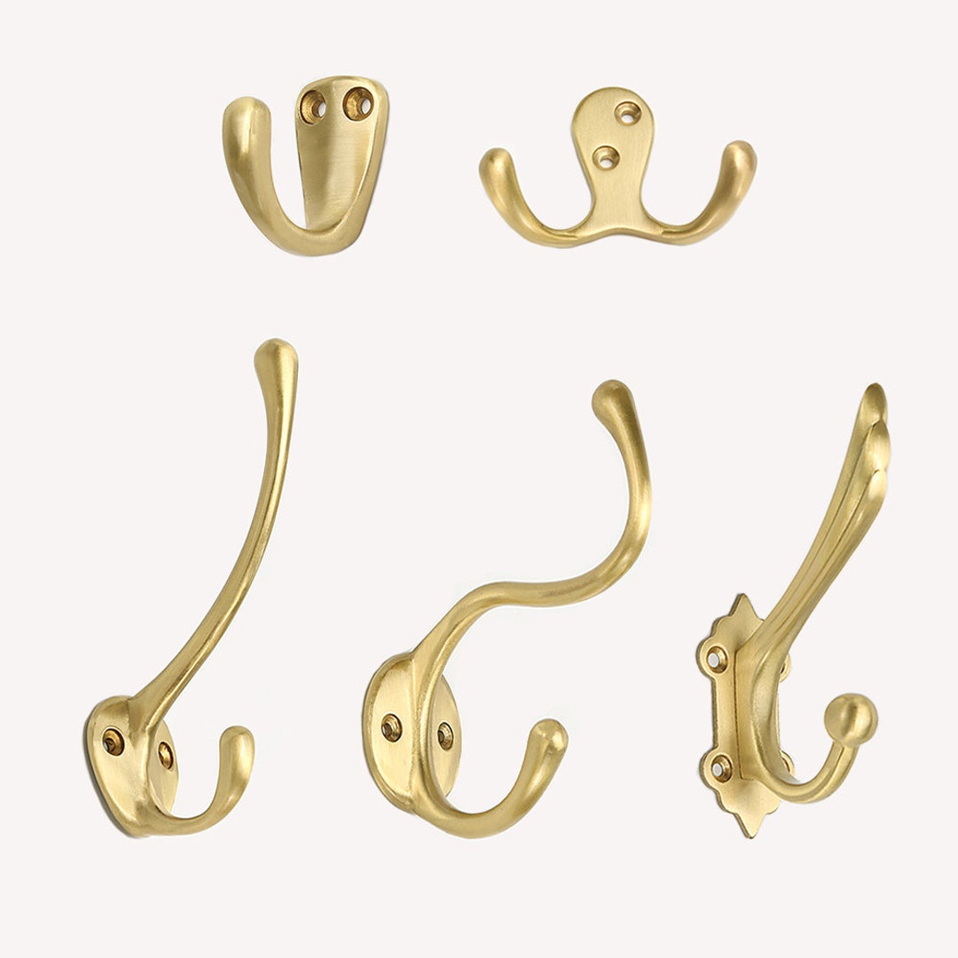 Classic Solid Brass Hooks Etsy