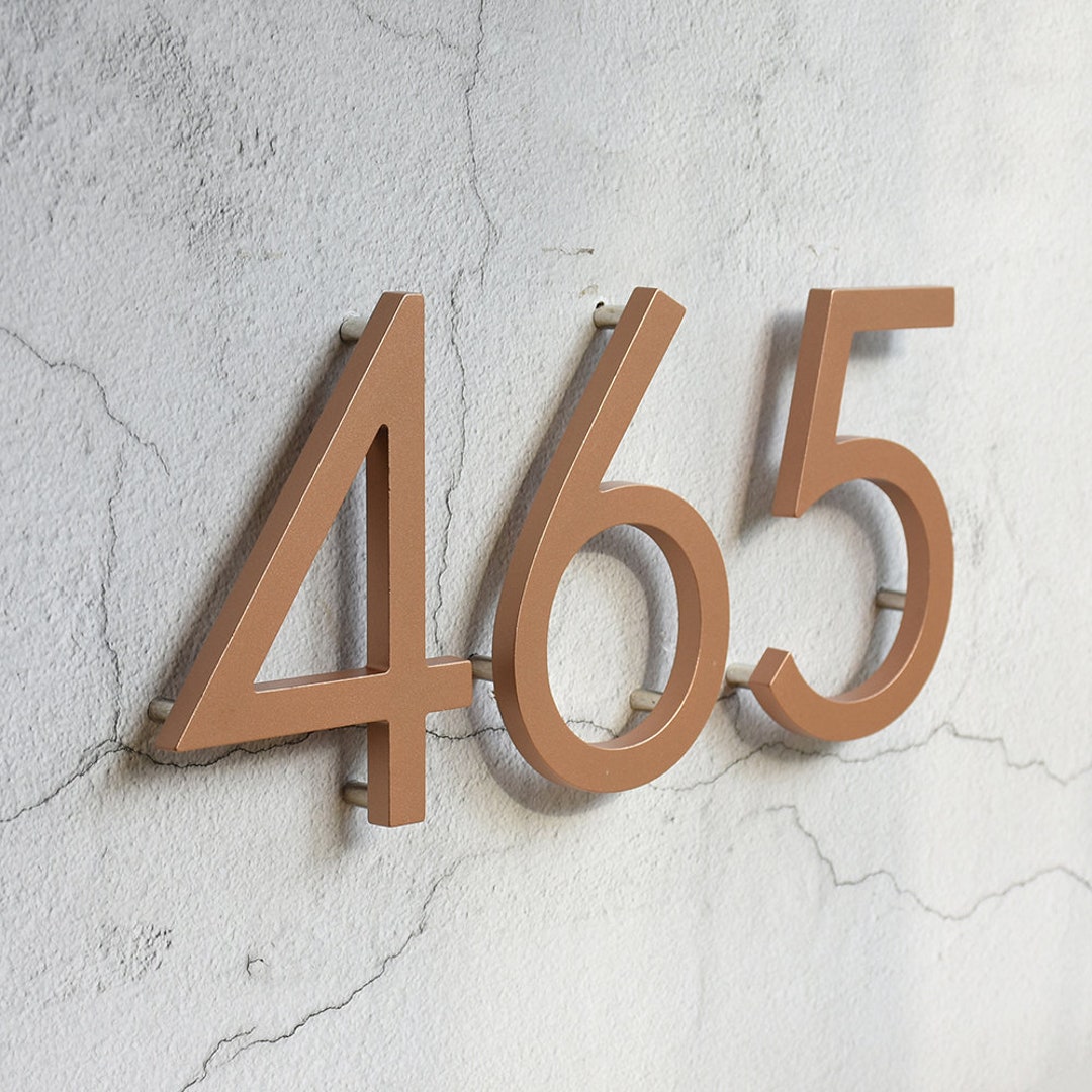 5 Inch Metal Floating House Numbers Champagne Gold - Etsy