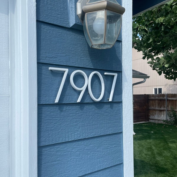 Modern House Numbers in White - Etsy