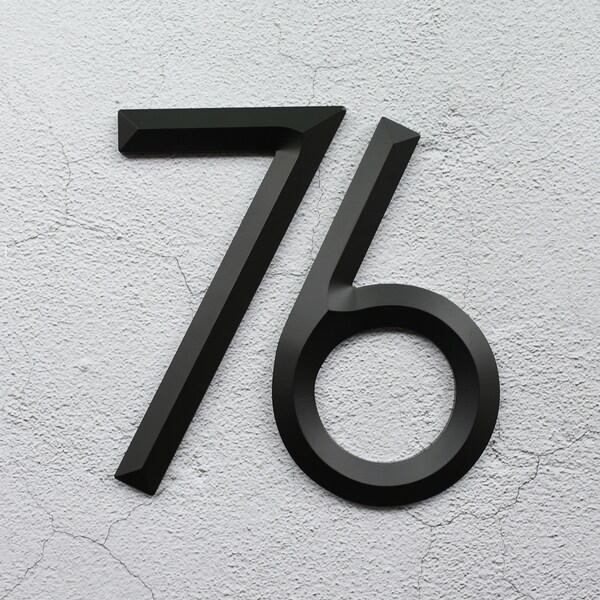 Floating House Numbers Black - Etsy