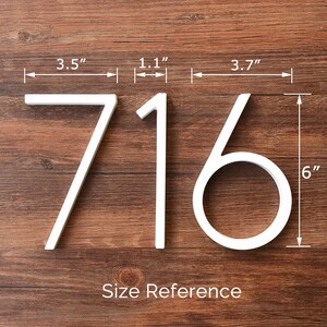 6 Inch Modern Floating Metal House Numbers White - Etsy Canada