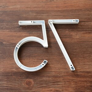 6 Inch Modern Floating Metal House Numbers White - Etsy Canada