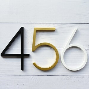 6 Inch Modern Floating Metal House Numbers White - Etsy Canada