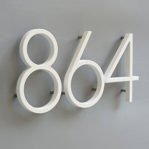6 Inch Modern Floating Metal House Numbers White - Etsy Canada