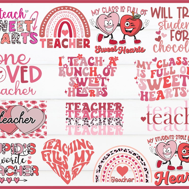 Valentine Teacher Svg - Etsy