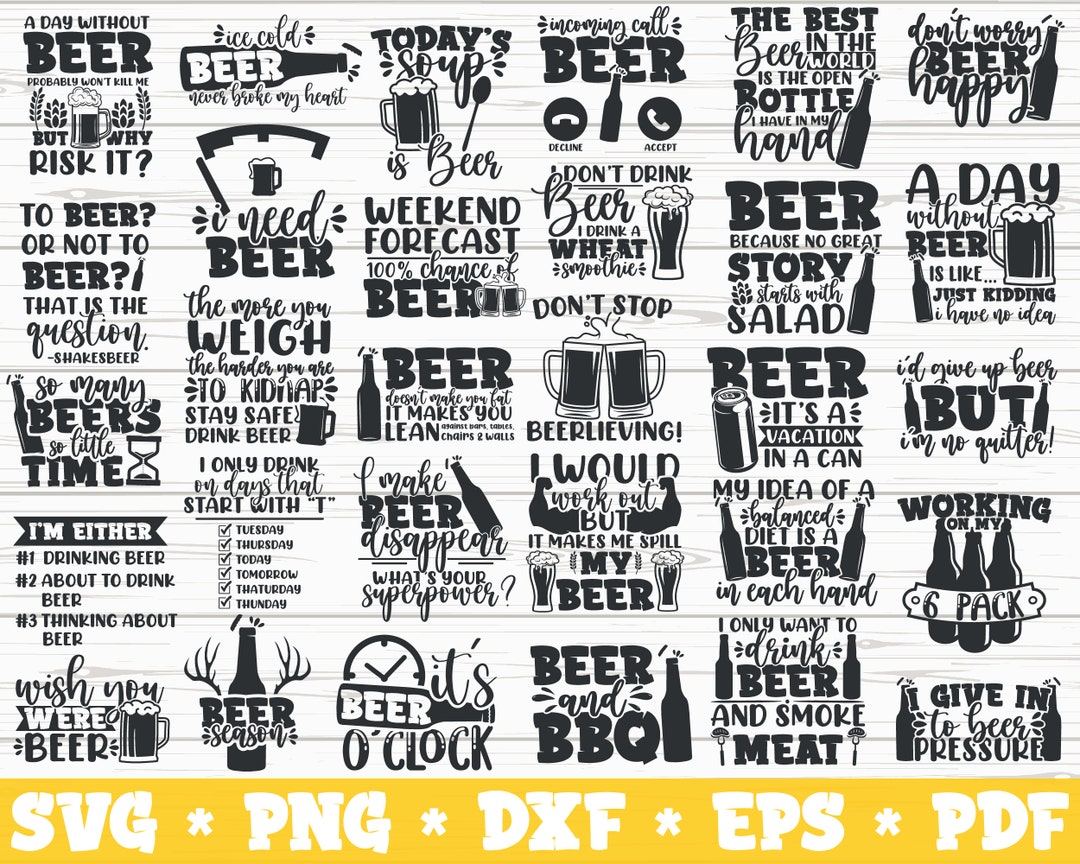 Beer SVG Bundle Png Dxf Eps Beer Lover Svg Beer Mug Svg Alcohol Svg ...