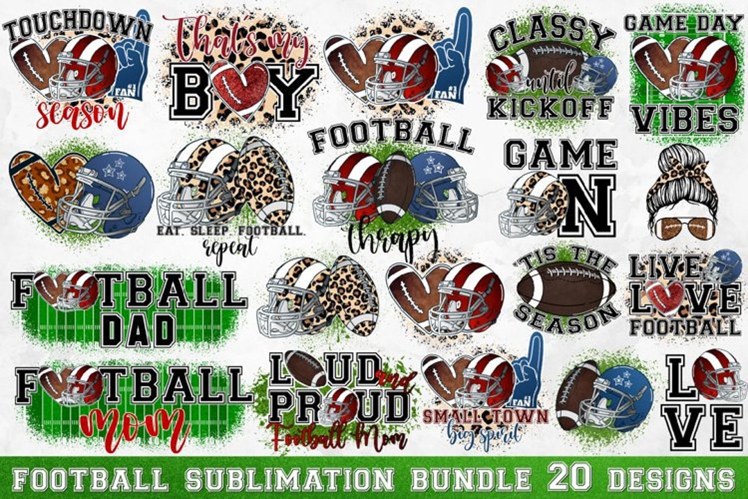 Football PNG Sublimation Designs Bundle (digital Download) - Etsy