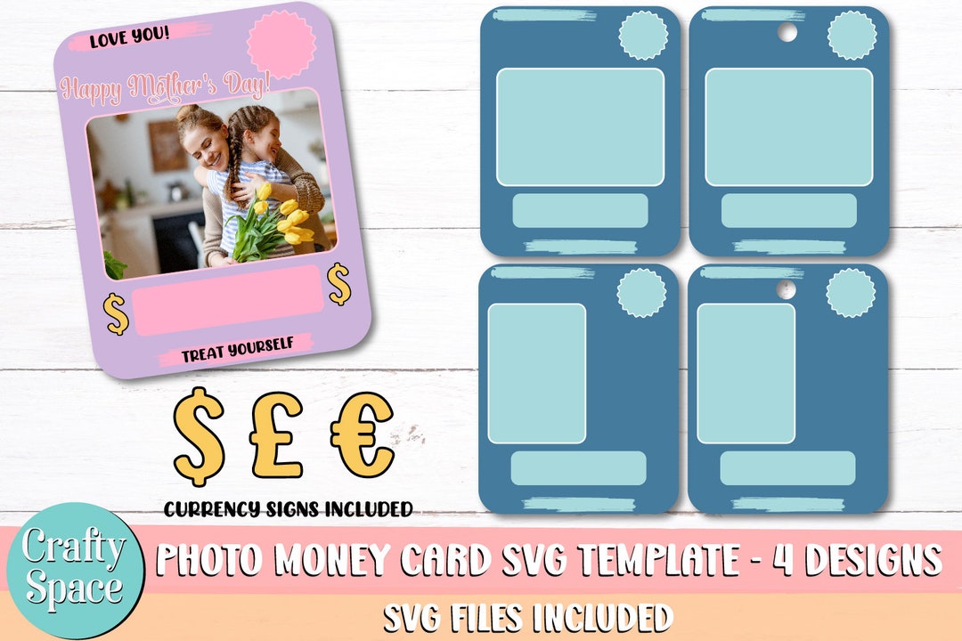 Photo Money Card Template SVG / Design Your Own Money Holder Card ...