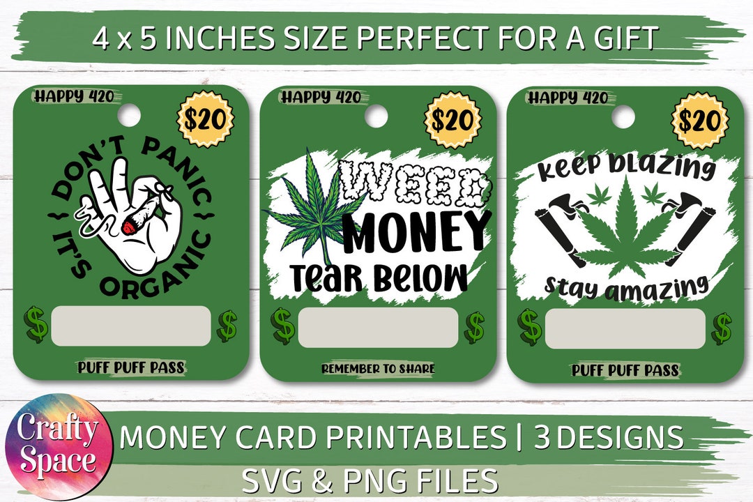Weed Money Card, Money Card Holder PNG Bundle, Money Card PNG Designs ...