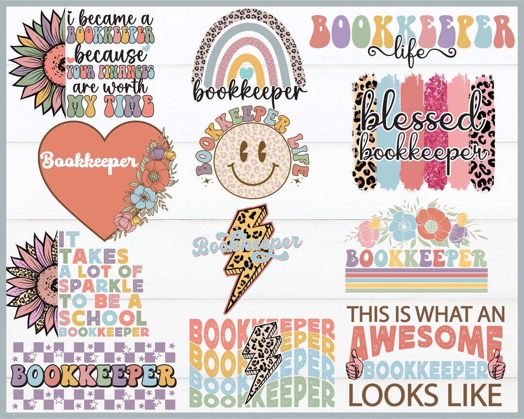 Bookkeeper Svg Png Bundle Blessed Future Bookkeeper Life Retro Bolt ...