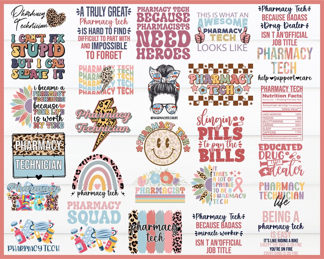 Pharmacy Tech SVG PNG Bundle, Pharmacist Sublimation Designs ...