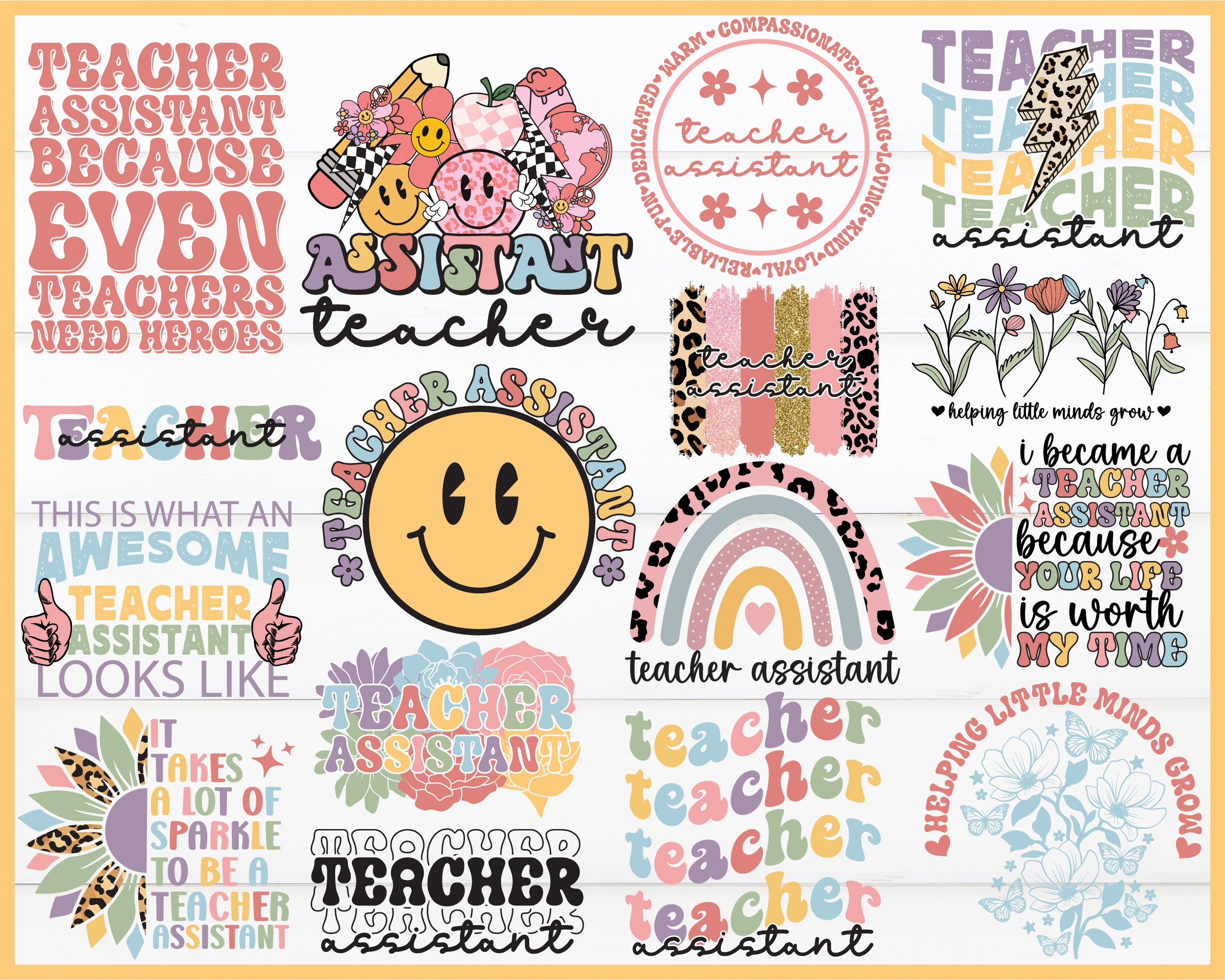 Teacher Assistant SVG PNG Bundle, Sublimation Designs - Etsy
