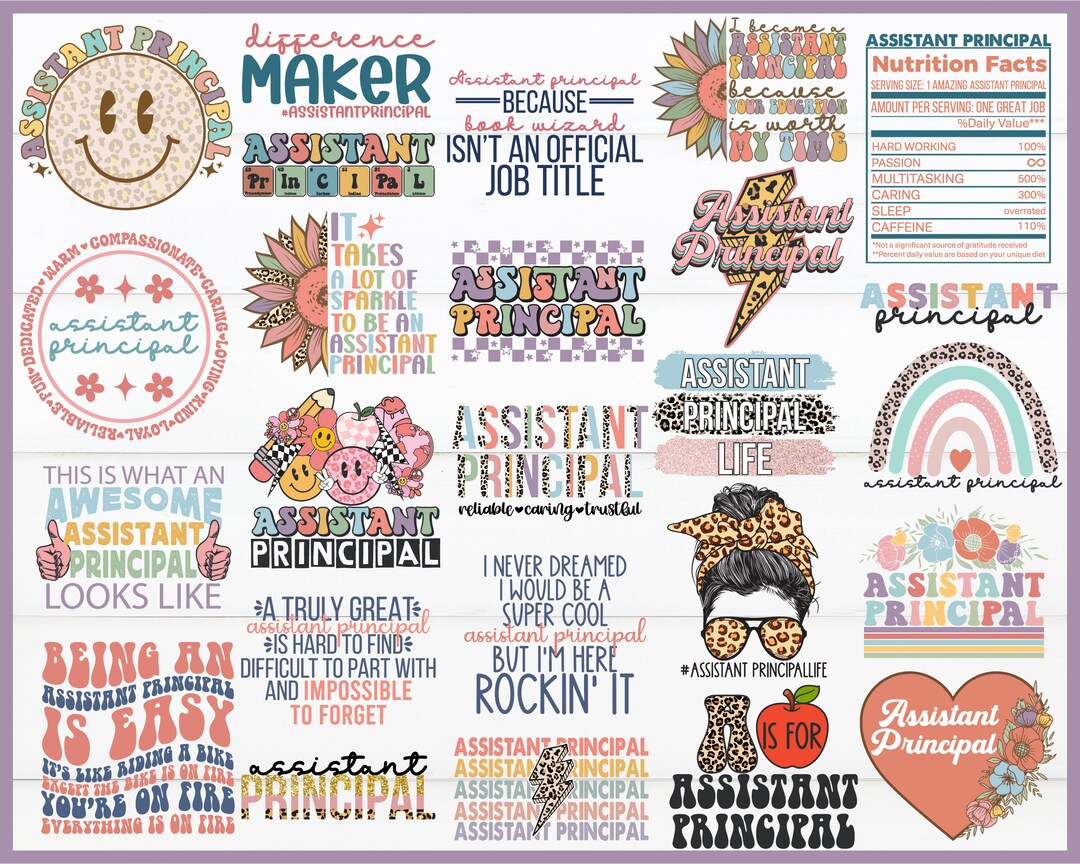 Assistant Principal SVG PNG Sublimation Bundle Principal Sayings ...