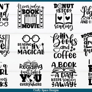 Reading SVG Bundle | Book SVG Bundle | Reading Quotes SVG Bundle | Cut ...