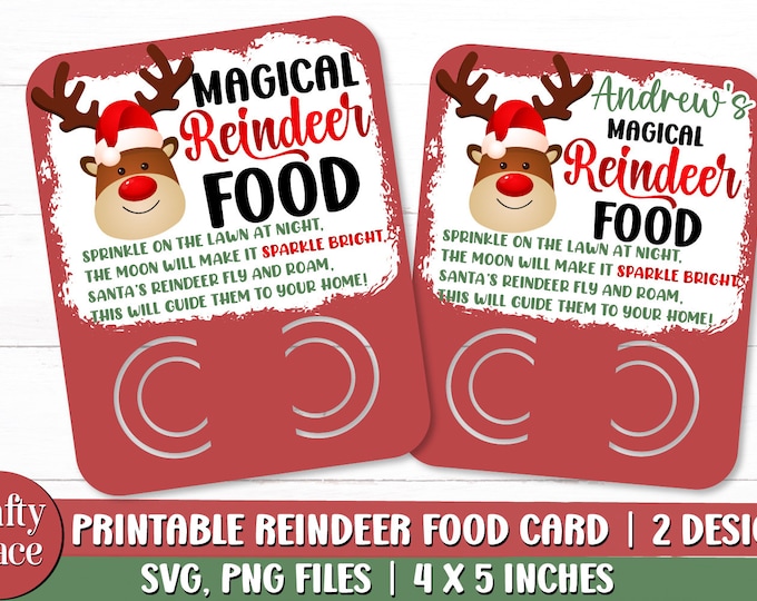 Magic Reindeer Food Card Personalized Christmas Stocking Stuffer ...