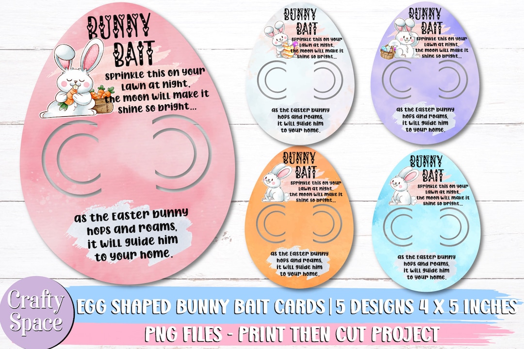 Egg Shaped Bunny Bait Card PNG, Printable Easter Bunny Bait Card, Bunny ...