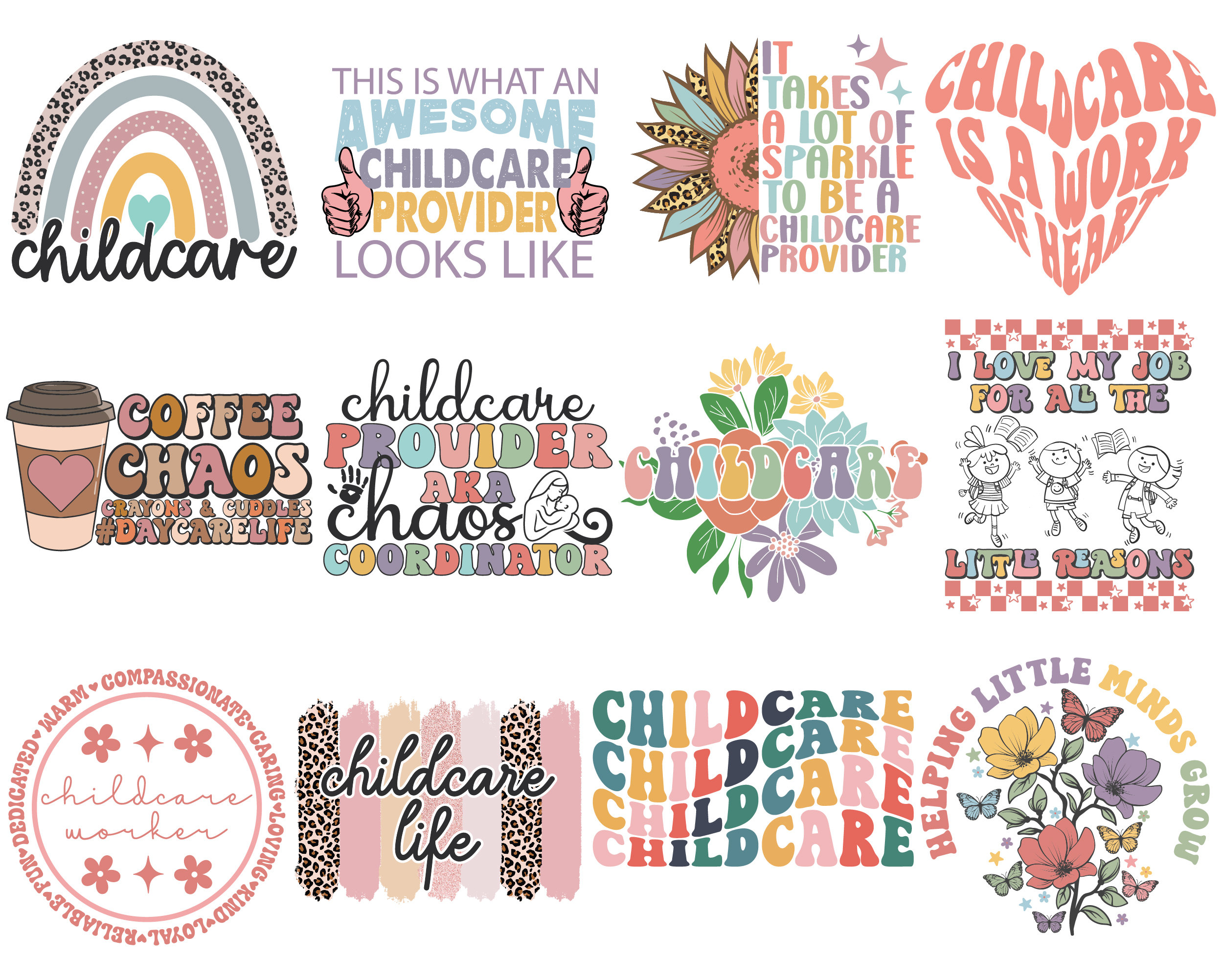 Childcare Provider SVG PNG Bundle, Daycare Designs (commercial Use) - Etsy