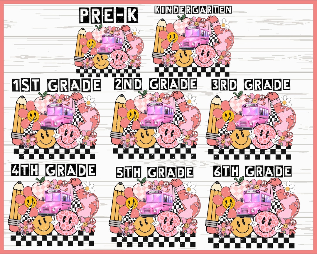 Back to School PNG Bundle, Kindergarten, Pre K PNG, First Day of School ...