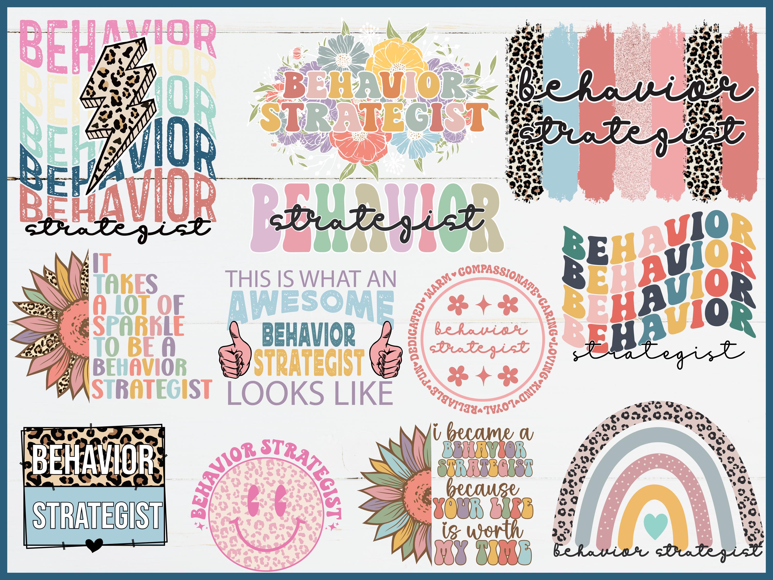 Behavior Strategist SVG PNG Bundle: Retro Boho Print Designs (png 300 ...