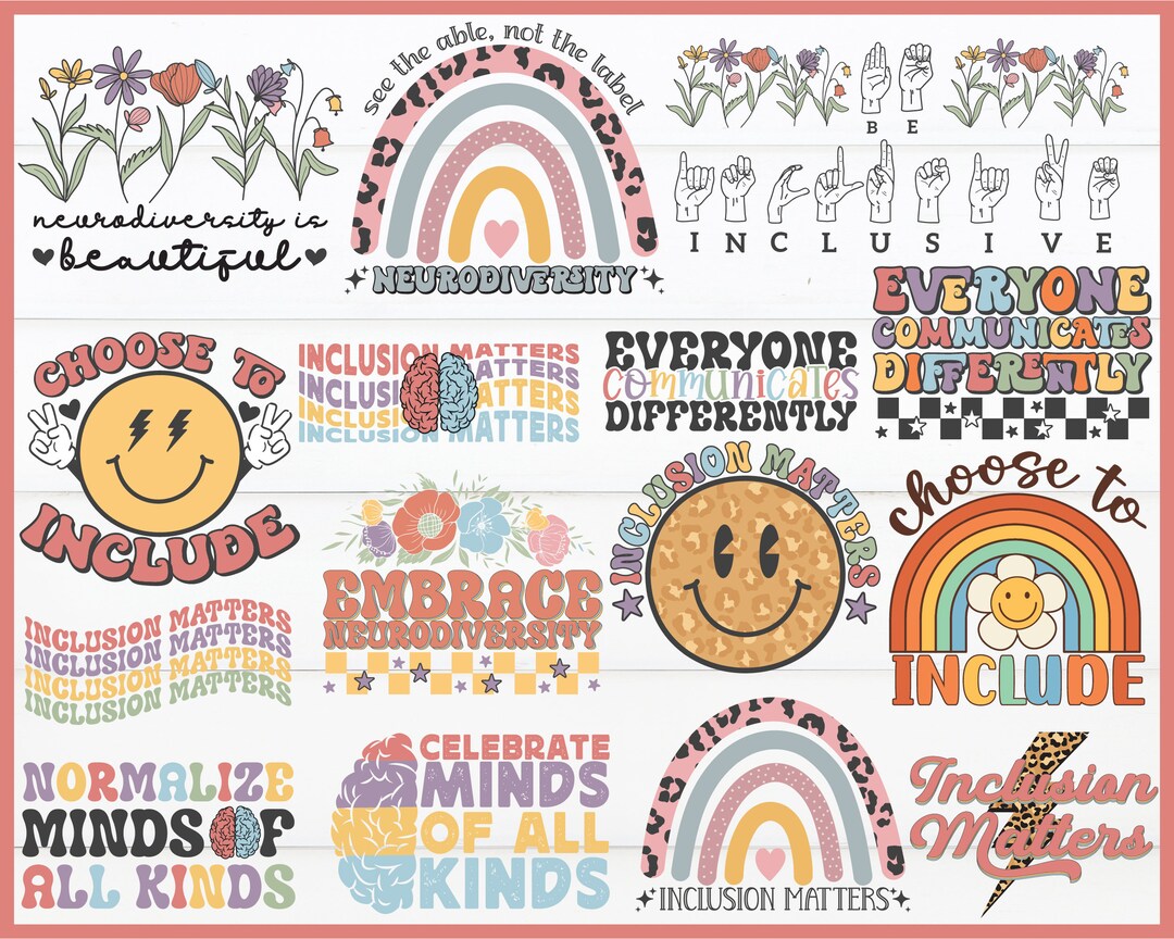 Inclusion SVG PNG Bundle, Neurodiversity Designs (digital Download ...