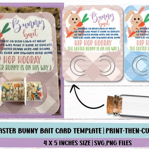 Bunny Bait Card Mega Bundle PNG Files, Printable Easter Bunny Bait Card ...