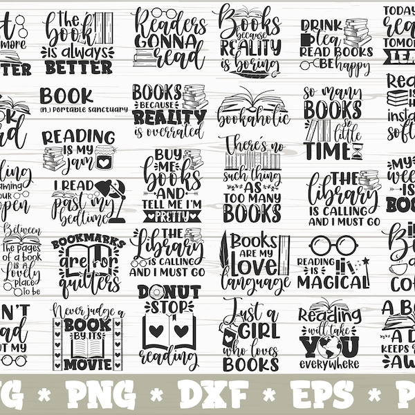 Book Reading Svg - Etsy