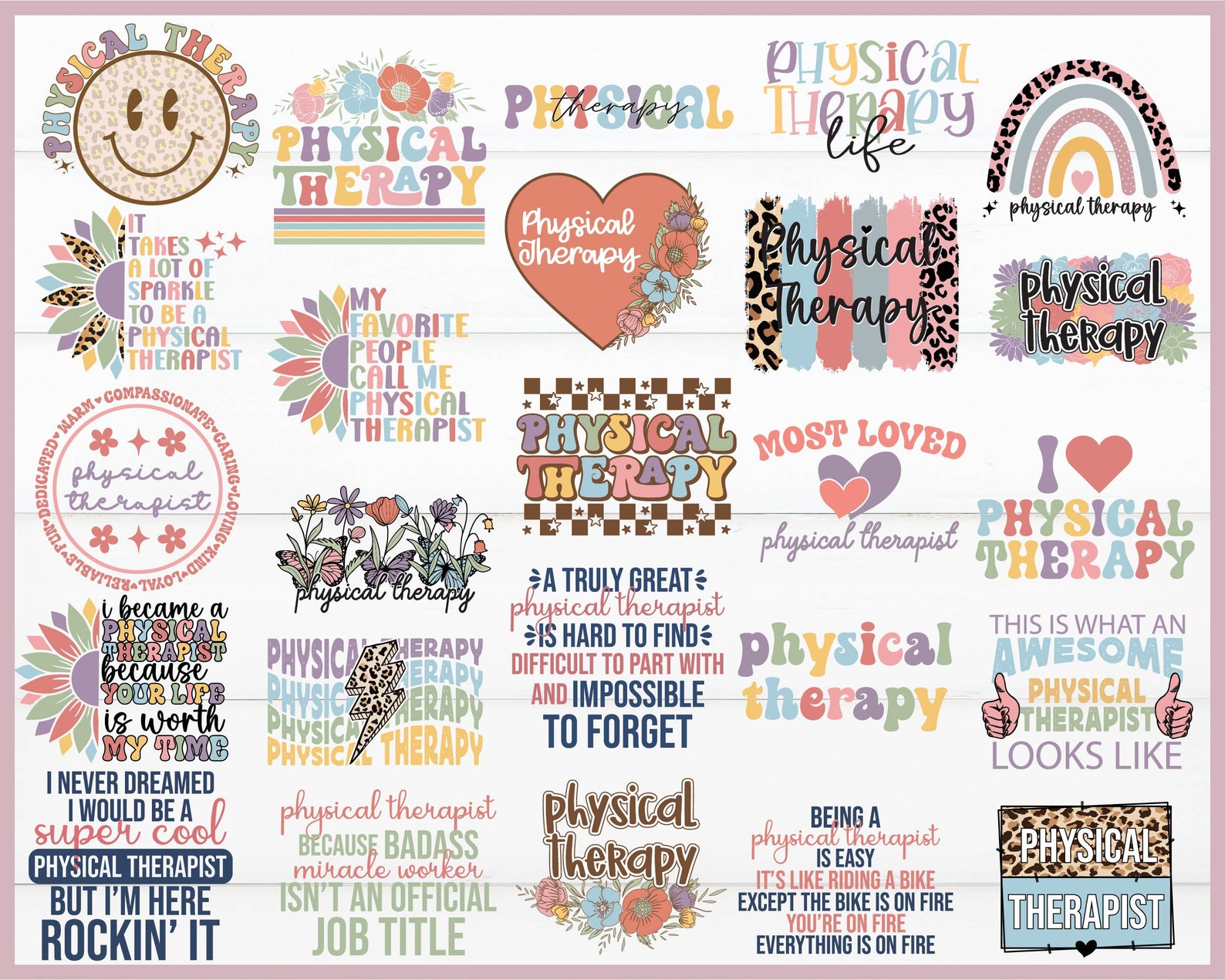 Physical Therapy SVG PNG Bundle, PT Sublimation Designs (commercial Use ...