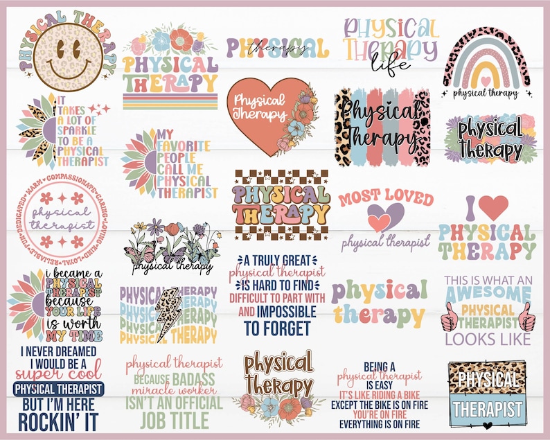 Physical Therapy SVG PNG Bundle, PT Sublimation Designs (commercial Use ...