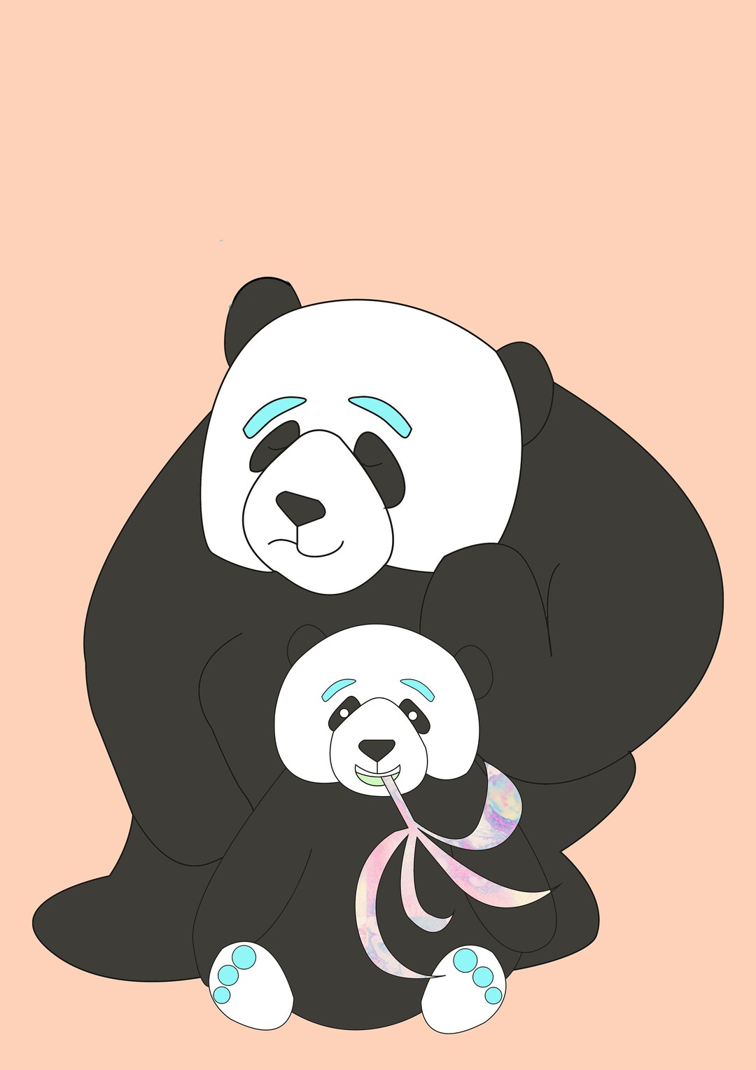Cuddling Pandas - Etsy