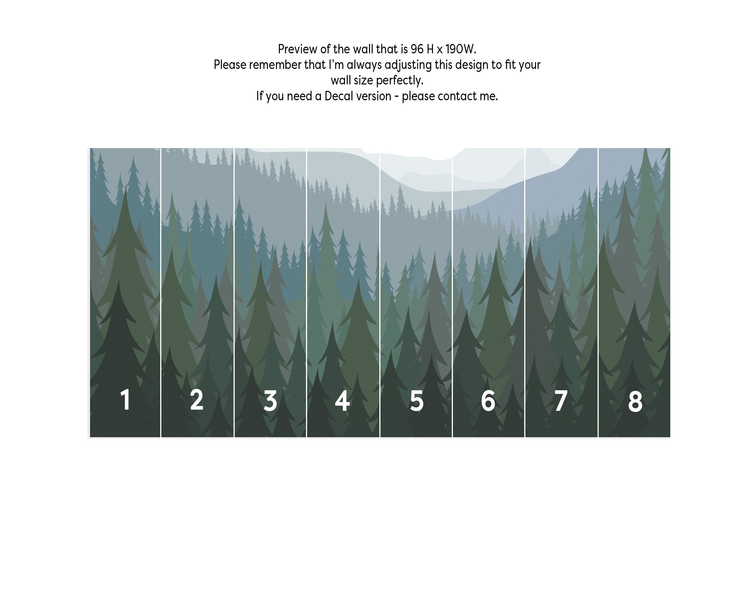 Pine Tree Forest Wallpaper / Mountain Wall Mural / Nursery - Etsy