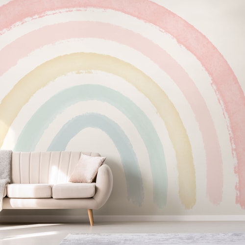 Extra Large Pink Scallop Rainbow Wall Sticker Decal - Etsy