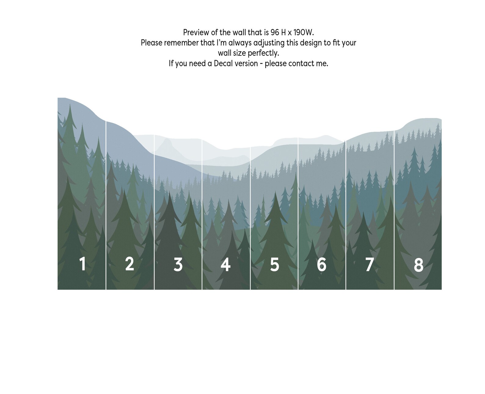 Green Pine Tree Forest Wallpaper / Mountain Wall Mural / - Etsy