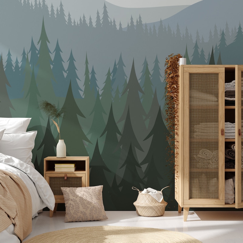 Pine Tree Mural - Etsy