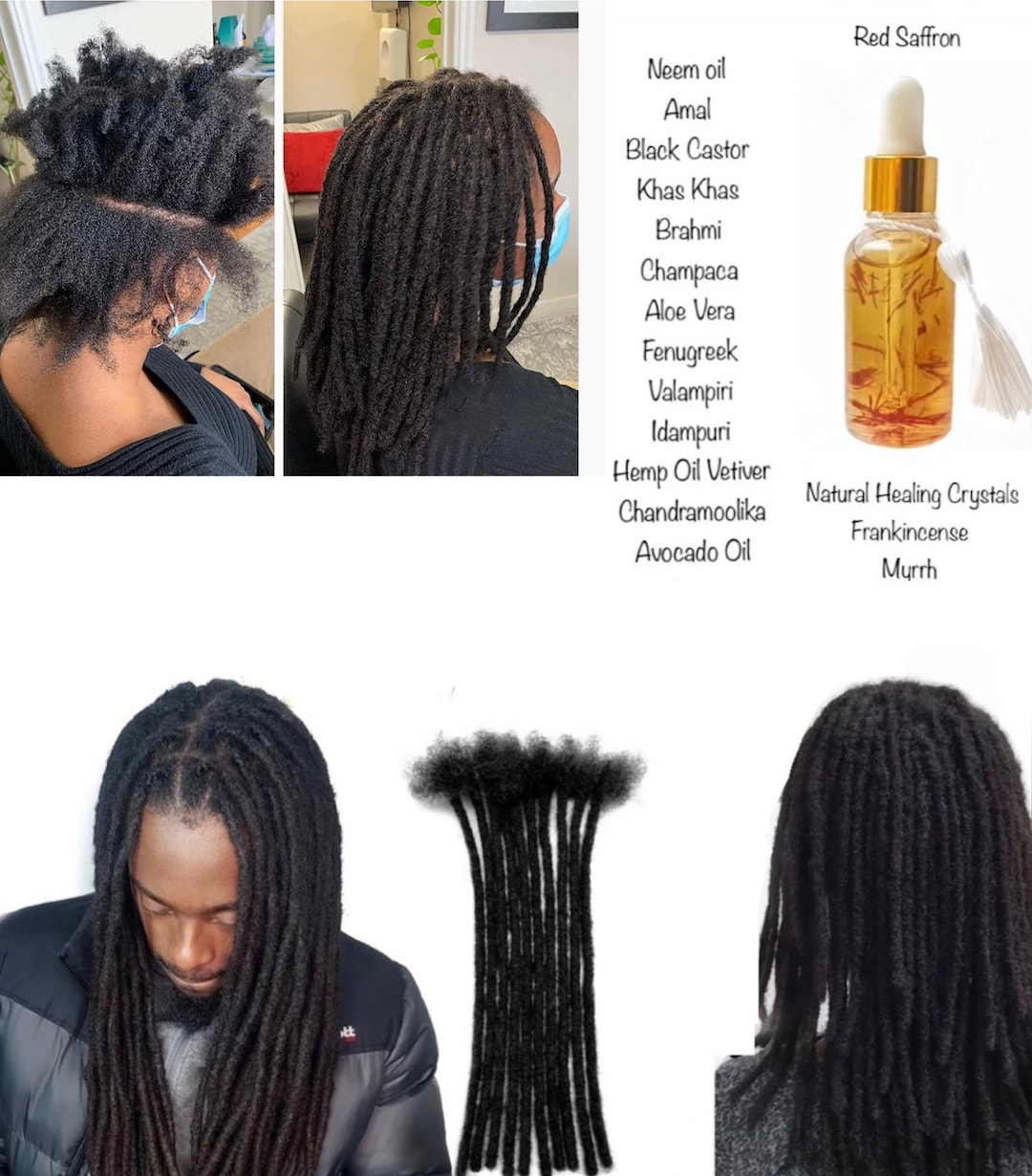 100% 4b-4c Human Hair Dreadlocks/locs/dreads Extensions Handmade Dreads ...