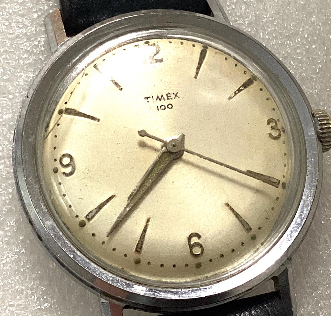 Vintage Timex 100 Bayonet White Dial Mechanical Wind. Ref JCL100 - Etsy