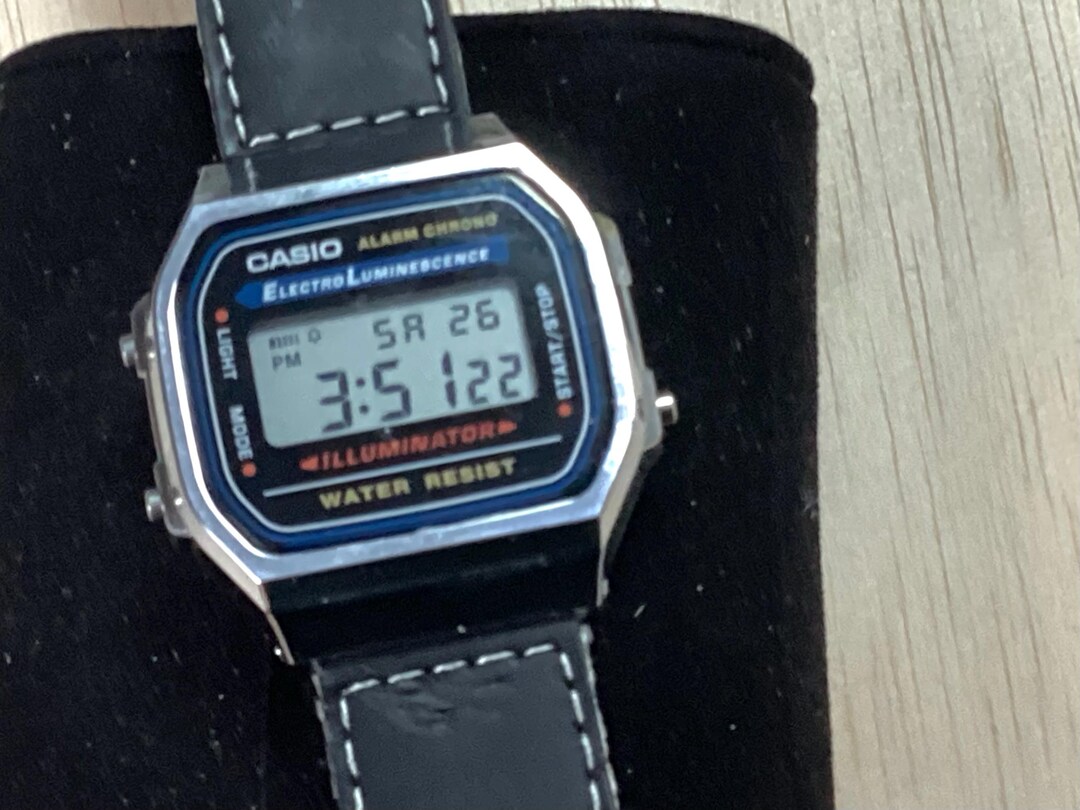 Casio A168 Digital Watch Very Little Use, on Aftermarket Band. Ref 0800 ...